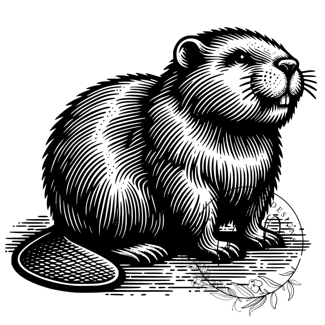 Beaver Drawing Svg, Beaver Laser SVG, Beaver Digital Download, Baver ...
