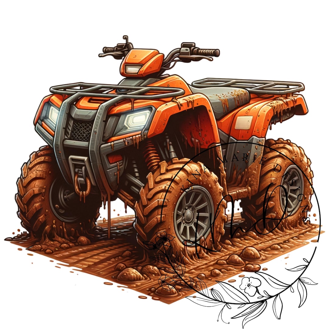 Orange Four Wheeler PNG, 4 Wheeler Sublimation Design, ATV Sublimation ...