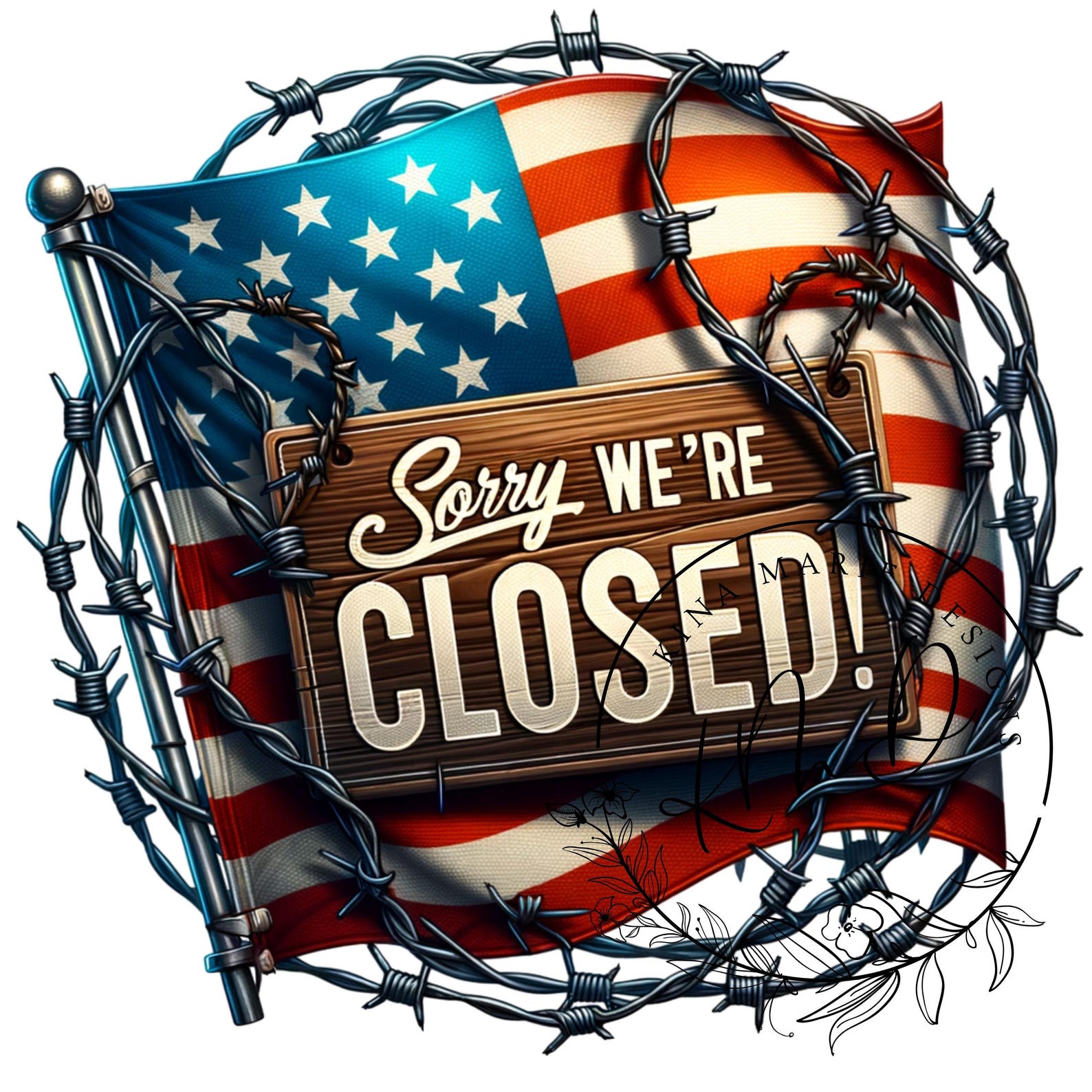 Sorry We're Closed Amercian Flag PNG, Patriotic PNG, American Flag T ...