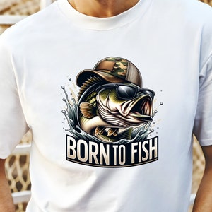 Bass Born to Fish PNG Colorful Fish Fishing Funny Sarcastic Summer ...
