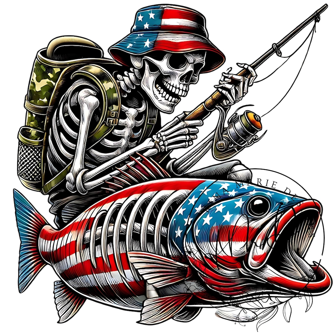 Skeleton Fishing PNG, Bass Fishing PNG, Funny Sarcastic Fishing ...