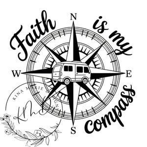 Faith is My Compass PNG JPG | Christian RV Travel Design | Bible Quote ...