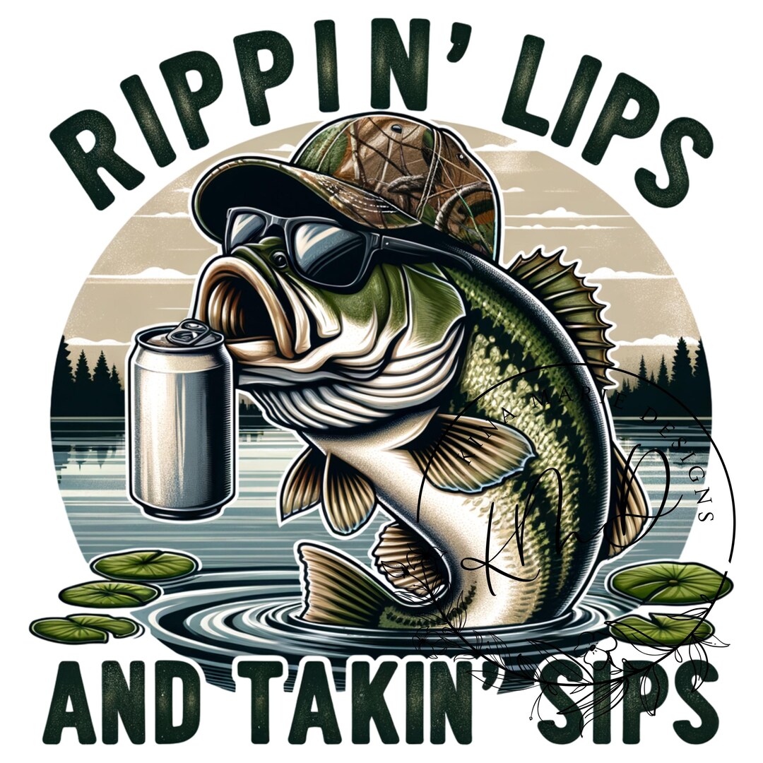 Bass PNG, Largemouth Bass Rippin' Lips Digital Design, JPG, Camo Cap ...