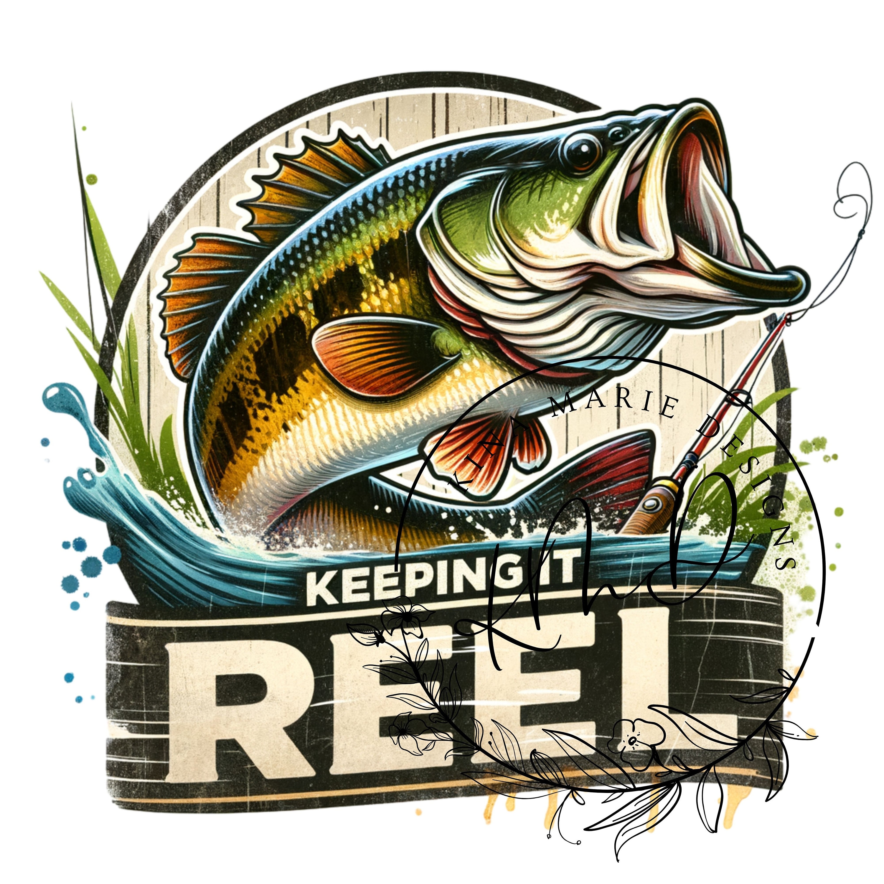 Keeping It Reel PNG, Fishing Digital File, Bass Fishing Design, Tshirt ...
