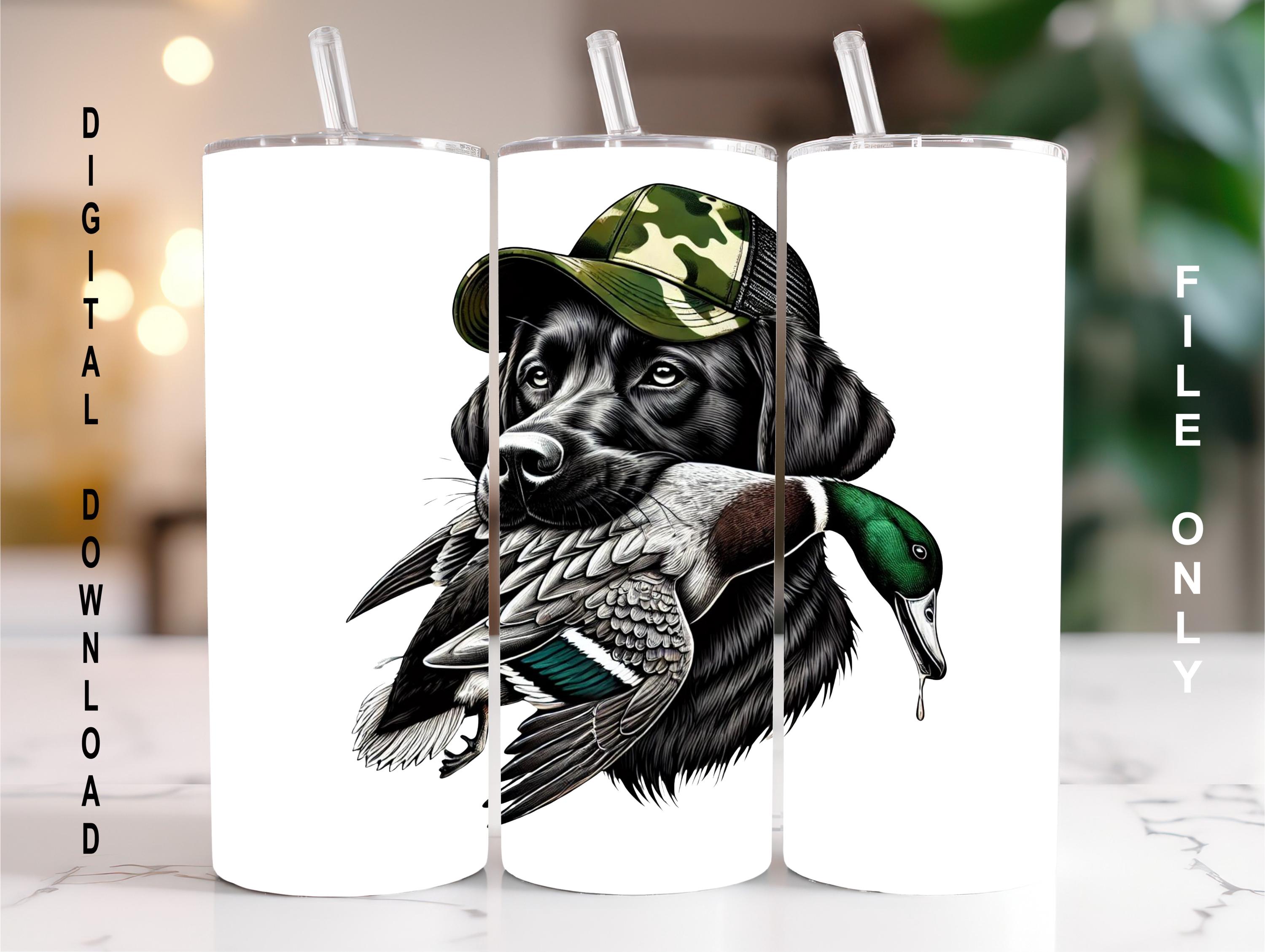 Black Lab Hunting Dog Design Camo Hat Mallard Duck Artwork Tshirts Hats ...