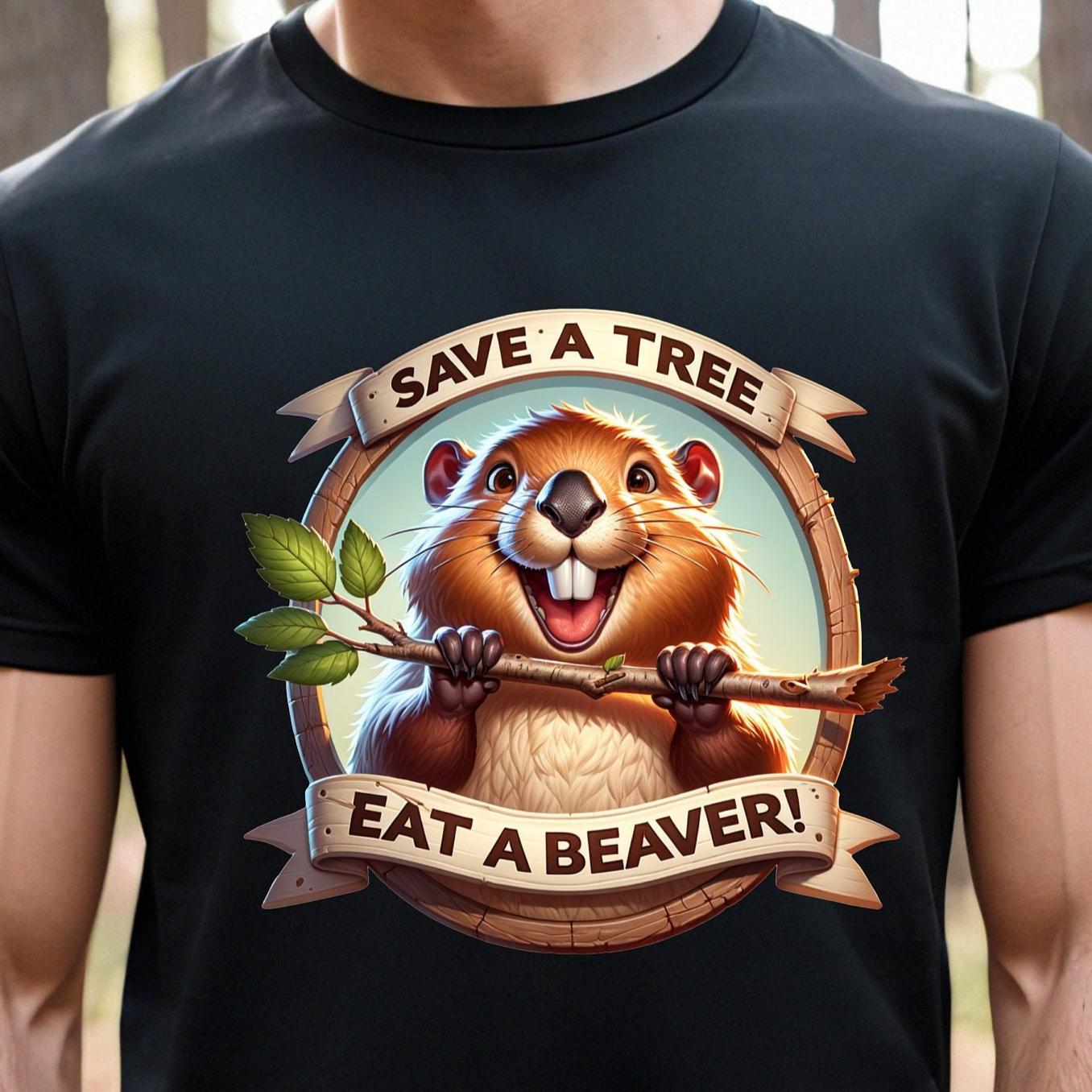 Save A Tree Eat A Beaver PNG, Digital Download Sarcastic Funny Tshirt ...
