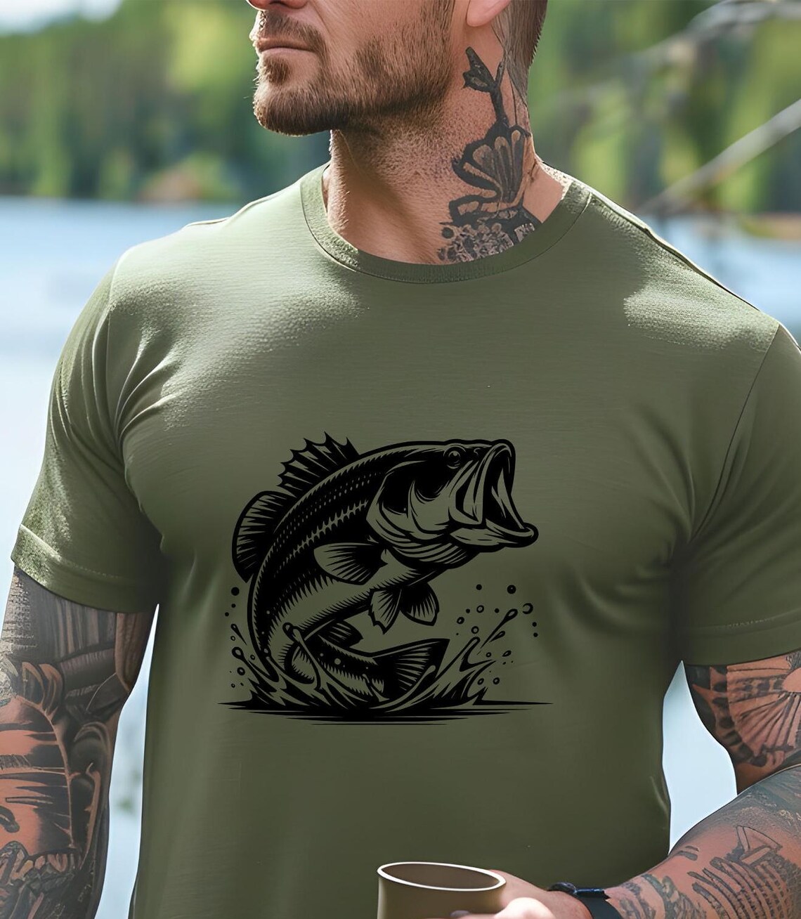 Bass Drawing Svg, Largemouth Bass Cricut SVG, Bass Digital Download ...