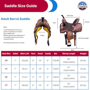 Adult Western Horse Leather Barrel Saddle Deep Seat With Buck Stitch ...