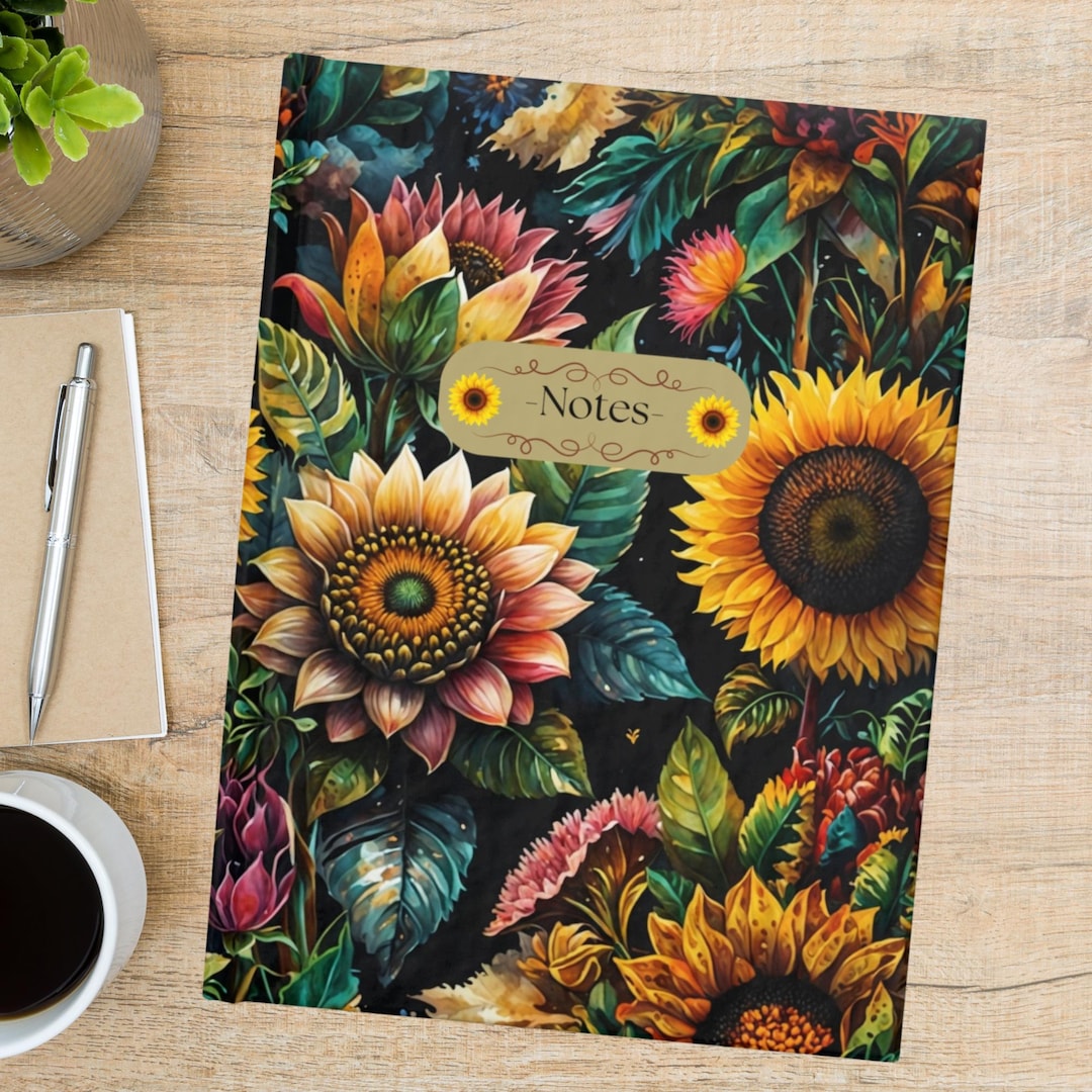 Sunflower Journal - Ruled Line, Plant Flowers Notebook, Student Gift ...