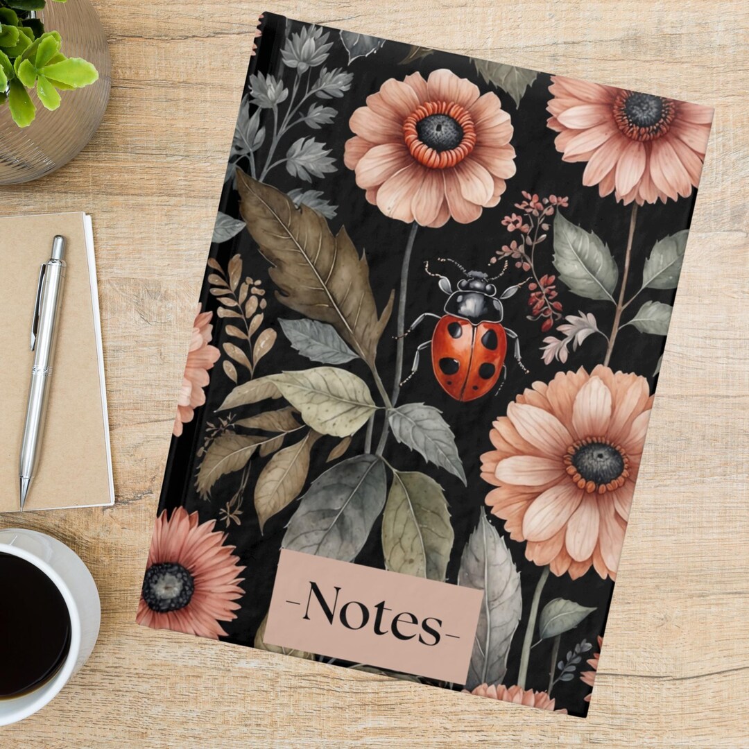 Ladybug Flower Notebook-ruled Line Journal, V-day and Wedding Gift ...