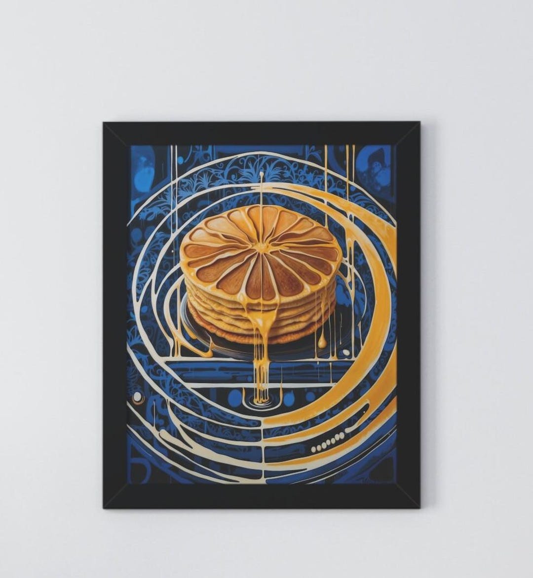 Magic Pancakes Art Deco Style Framed Vertical Poster Revisited by Yor ...