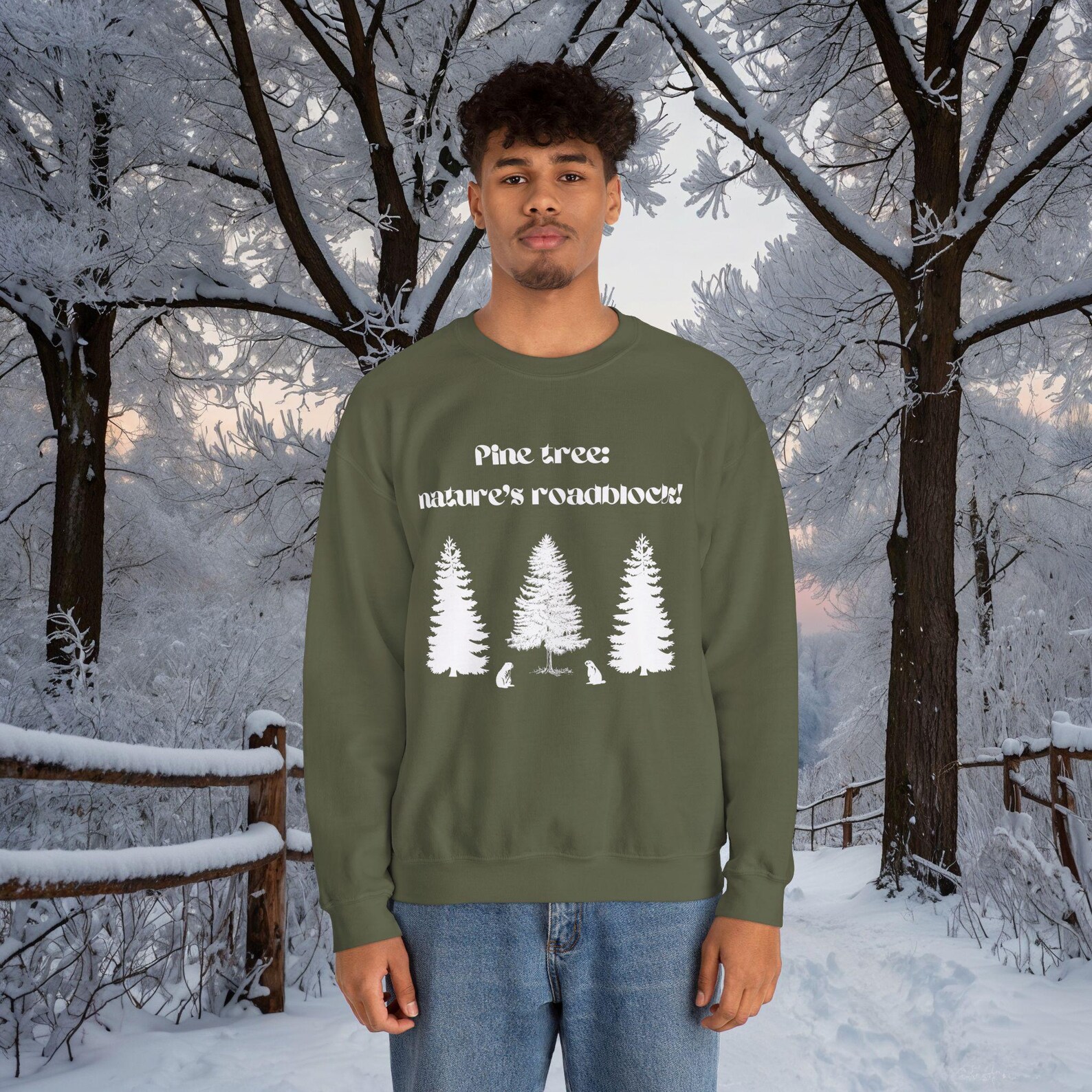 Pine Tree Sweatshirt, Evergreen Trees, Nature Lover Gift, Travel Hiking ...