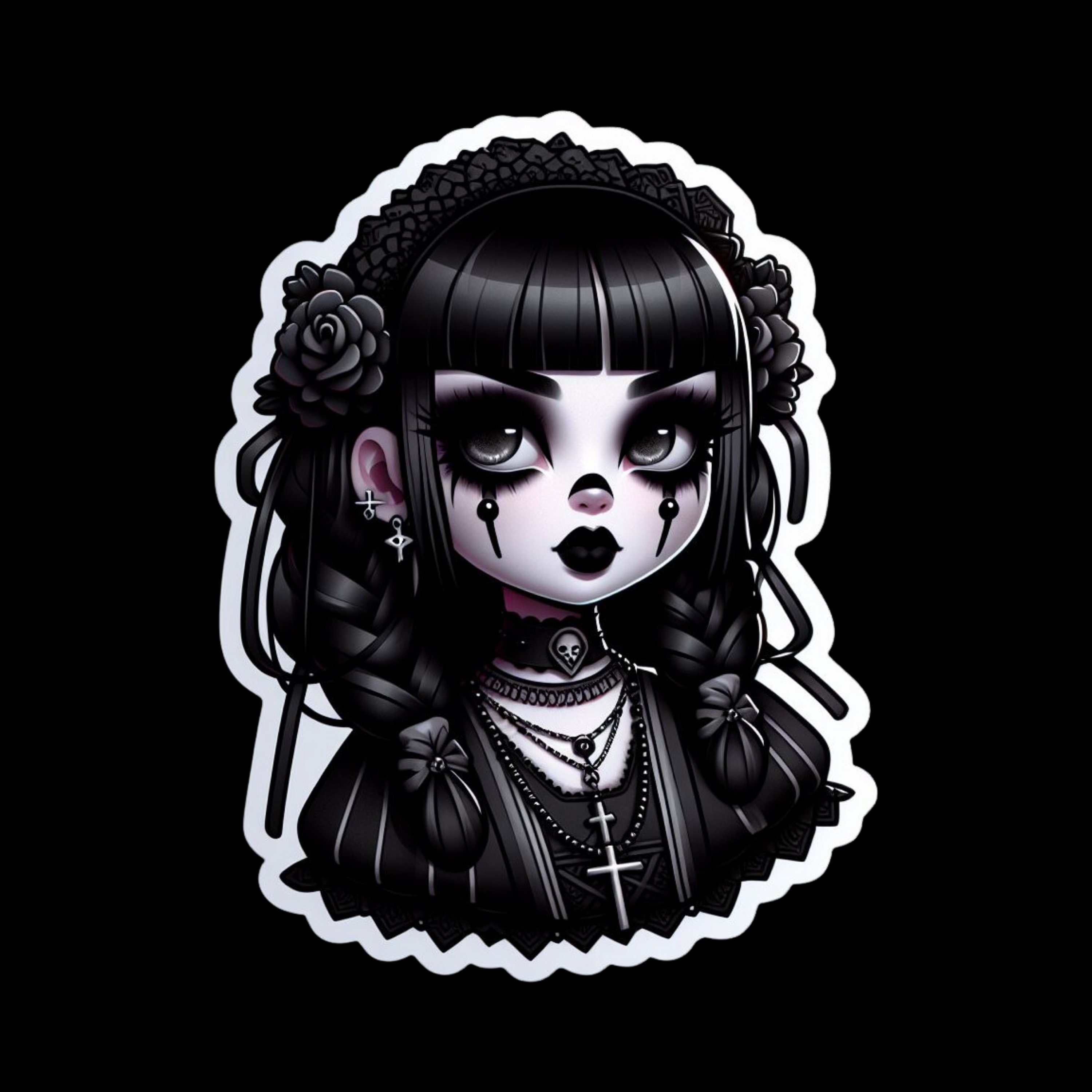 Anime Stickers, Gothic Sticker, Gothic, Goth, Goth Bundle, Digital ...