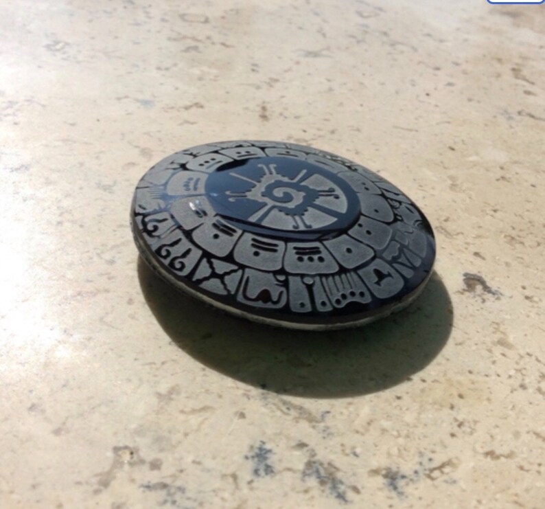 Hunab Ku Quincunx Stone Carved in Black Obsidian Fire Cristal Mexican ...