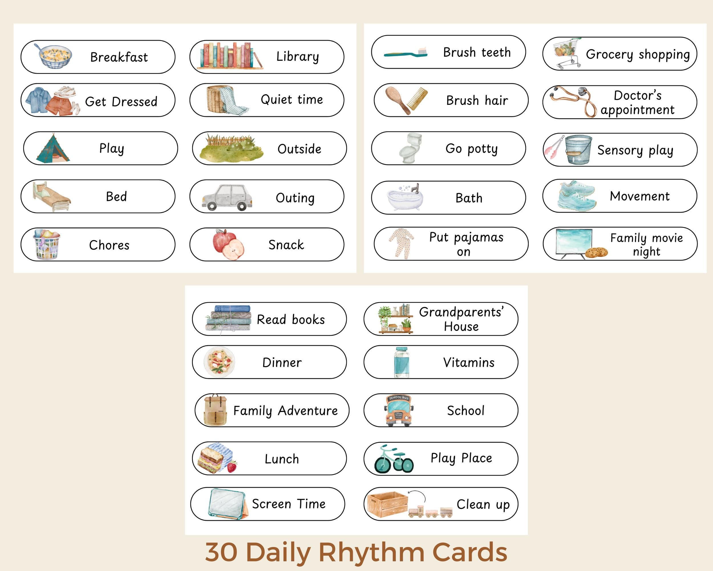 Daily Routine Cards Toddler Routine Chart Daily Rhythm Visual Schedule ...