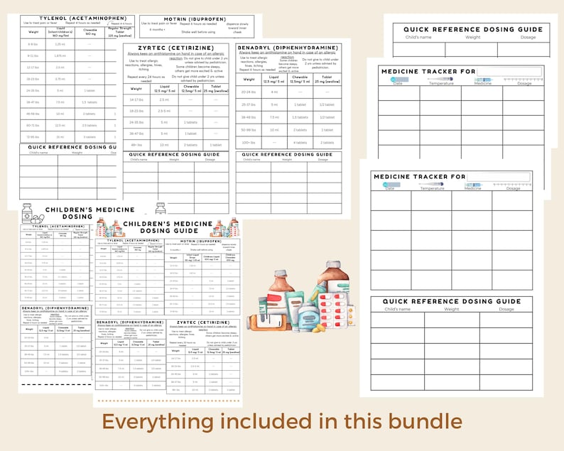 Baby Medicine Dosing Chart: Printable Tracker & Quick Guide (digital ...