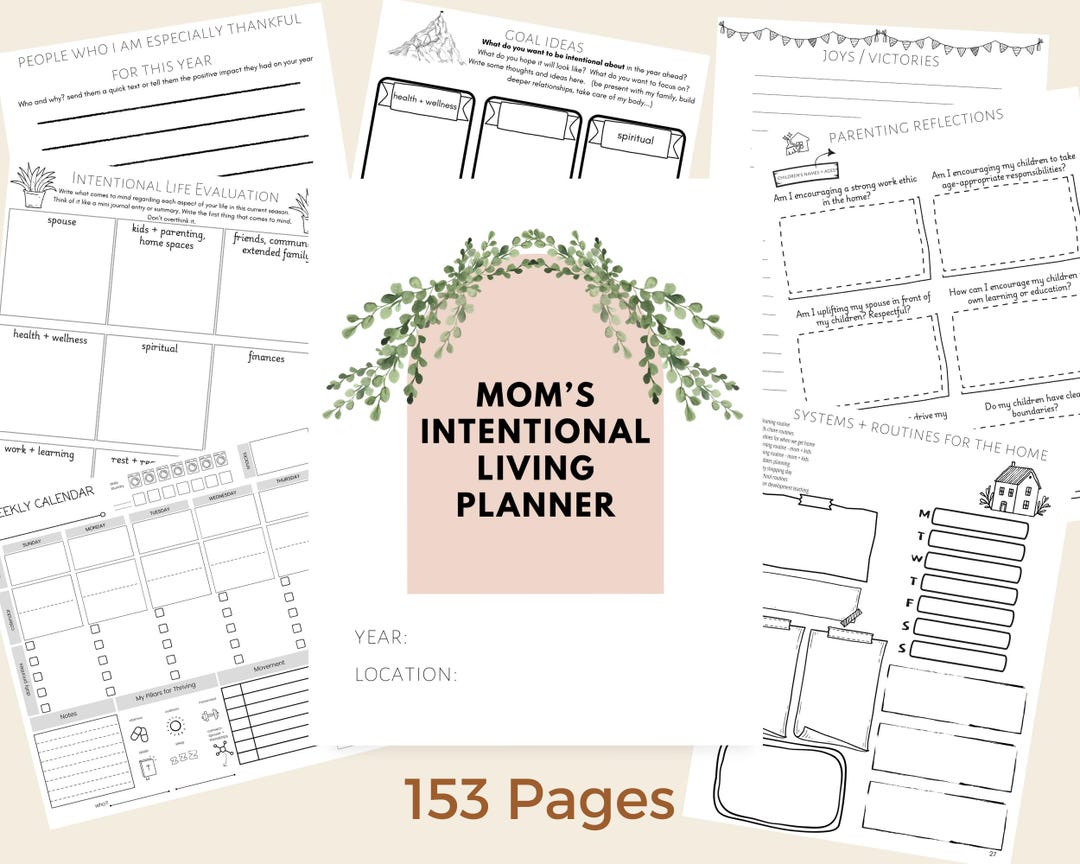Printable Intentional Living Planner, Undated Christian Planner for ...
