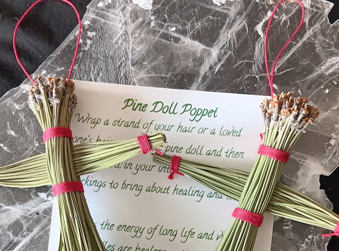 Pine Doll Poppet Boy & Girl Set, Pine Needle Doll, Pine Needle ...
