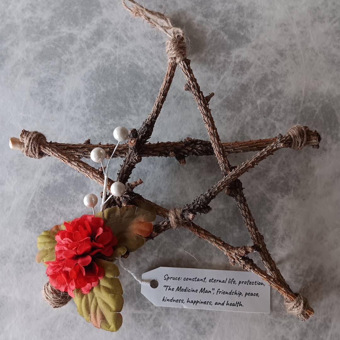 Spruce Wood Pentacle - Hand-crafted Wood Branch Star - Spruce Tree ...