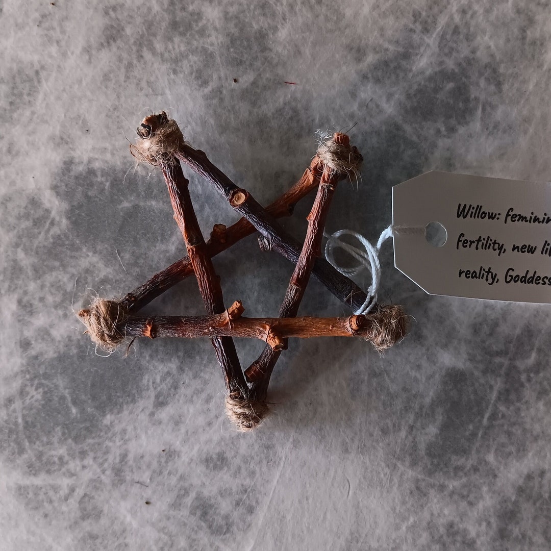 Willow Wood Pentacle Hand-crafted Wood Branch Star Willow Tree Energy ...