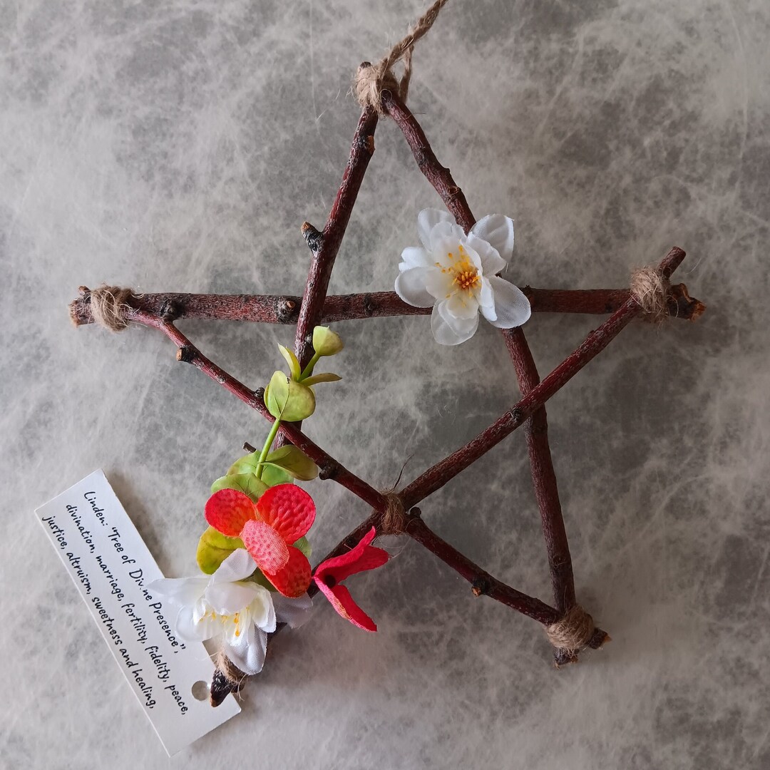 Linden Wood Pentacle - Hand-crafted Wood Branch Star - Linden Tree ...