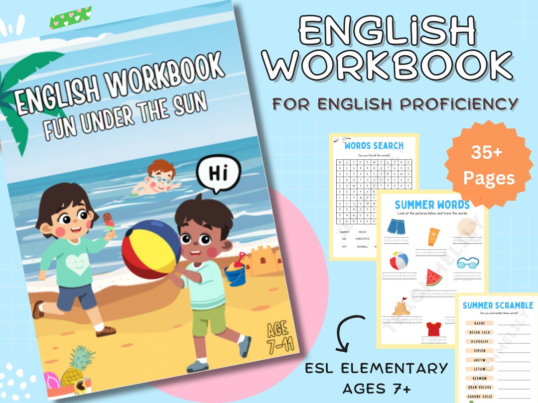 English Summer Workbook for Kids | Primary Elementary School ...