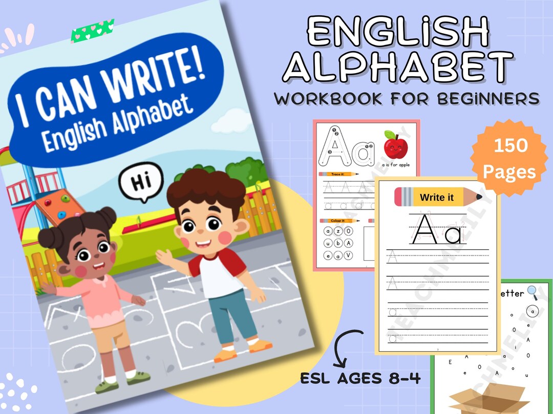English Alphabet Workbook | Preschool Primary Kindergarten Elementary ...