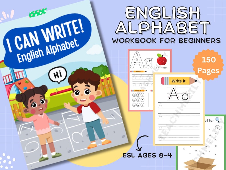 English Alphabet Workbook | Preschool Primary Kindergarten Elementary ...