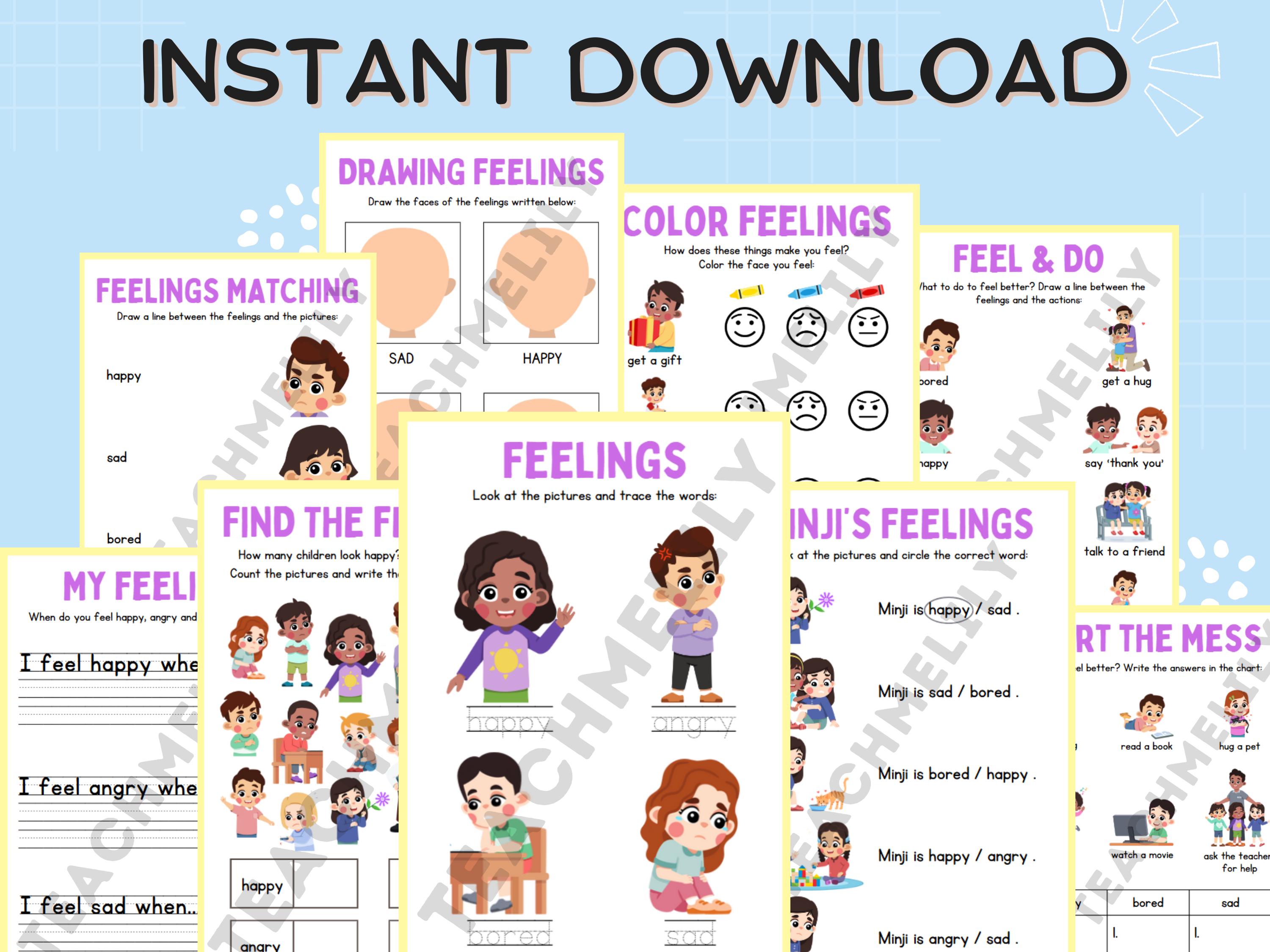 Feelings and Emotions Coping Skills Activity | Printable PDF Worksheet ...