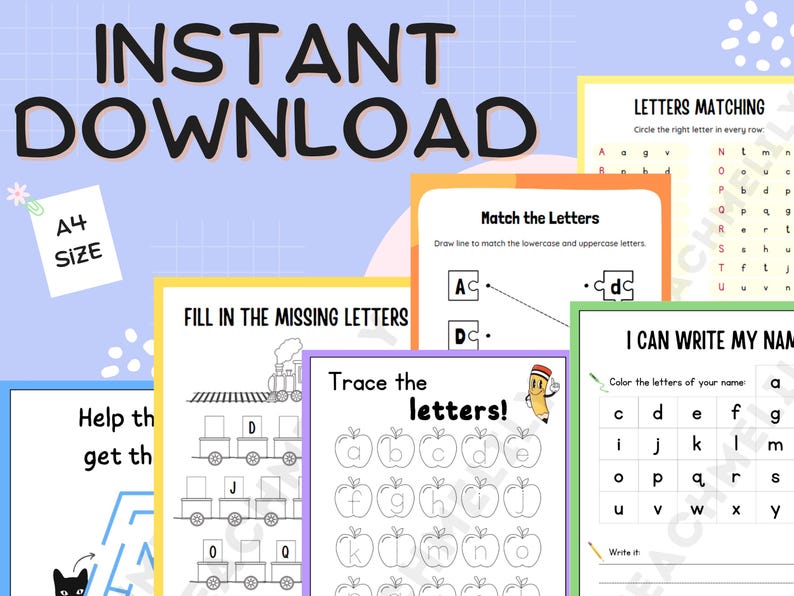 English Alphabet Workbook | Preschool Primary Kindergarten Elementary ...