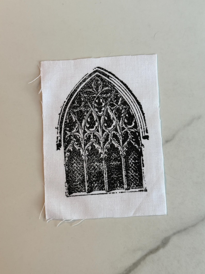 Gothic Patch | Cathedral Window Patch | Linocut Patch | Linocut | Patch ...