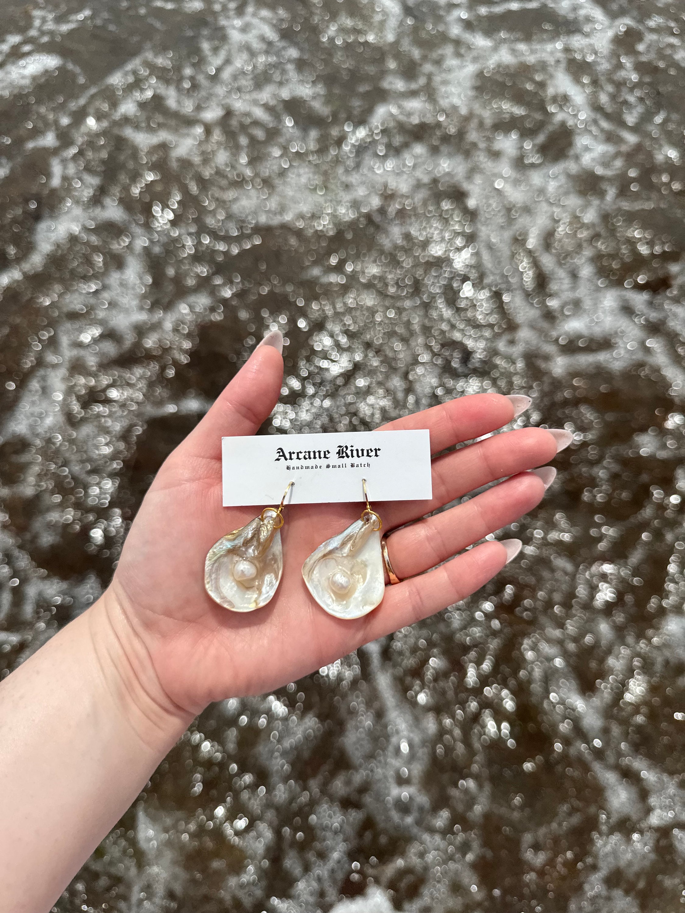 Oyster Pearl Earrings | Venus Earrings | Natural Earrings - Etsy
