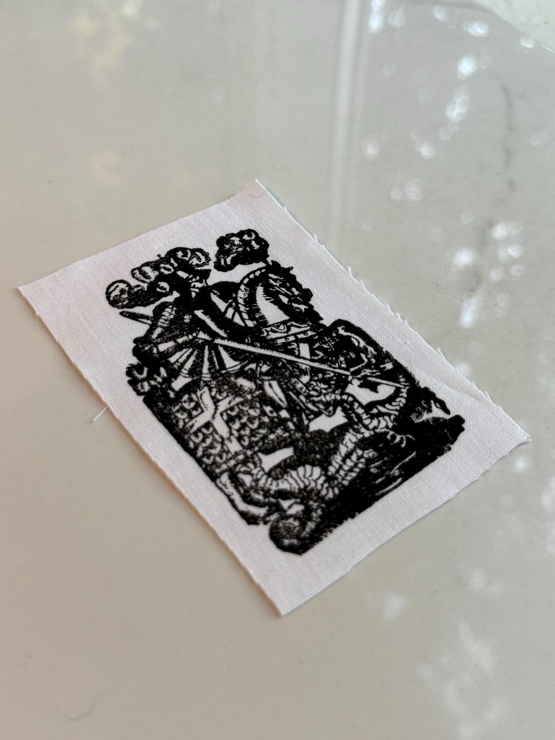 Saint George Patch | Dragon Patch | Linocut Patch | Linocut | Knight ...
