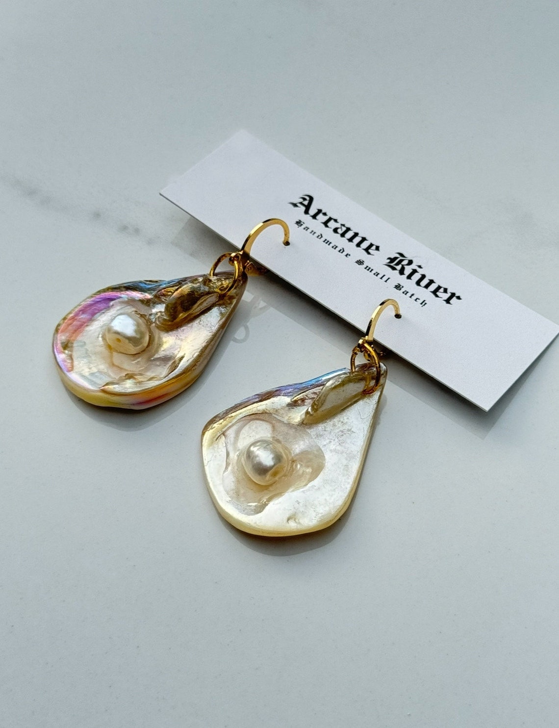 Oyster Pearl Earrings | Venus Earrings | Natural Earrings - Etsy