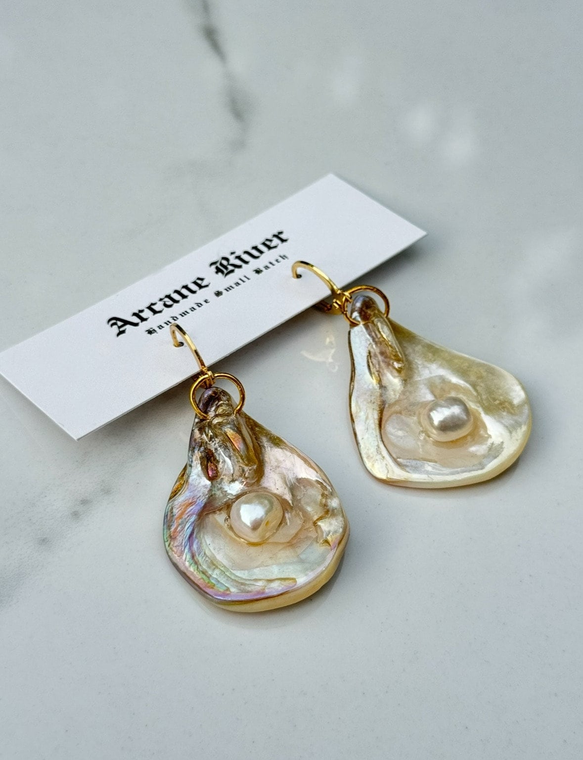 Oyster Pearl Earrings | Venus Earrings | Natural Earrings - Etsy