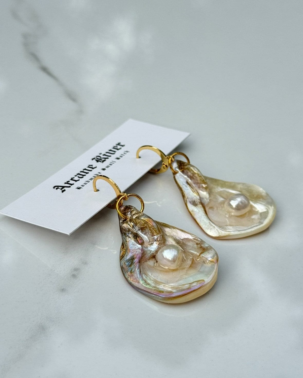 Oyster Pearl Earrings Venus Earrings Natural Earrings - Etsy