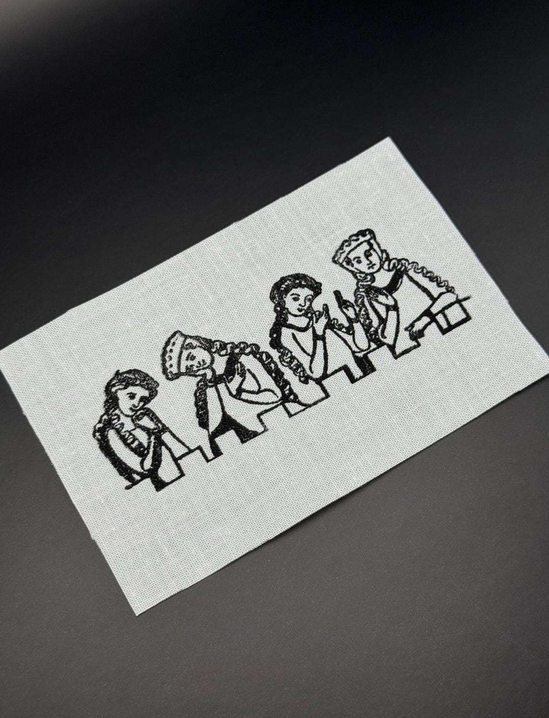 Hand Printed Medieval Ladies Patch | Linocut Art - Etsy