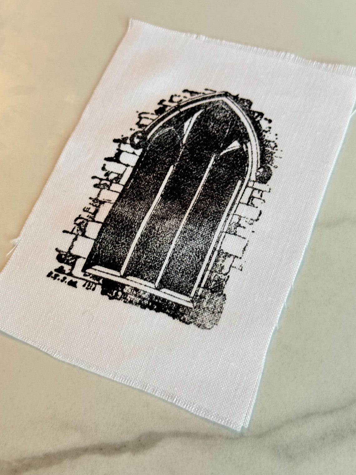 Cathedral Window Patch | Gothic Patch | Linocut Patch | Linocut ...