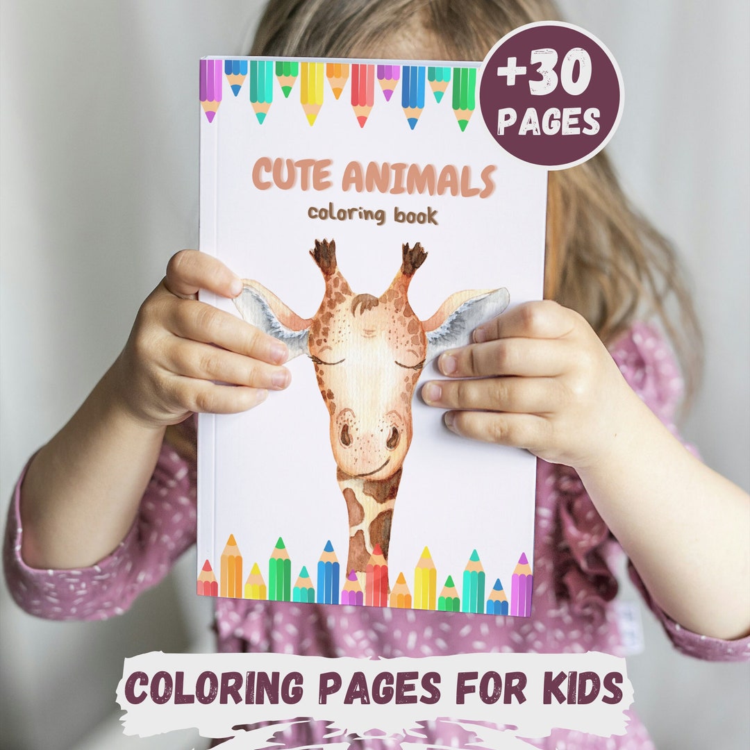30 Cute Animal Coloring Pages for Kids Printable Coloring Book ...