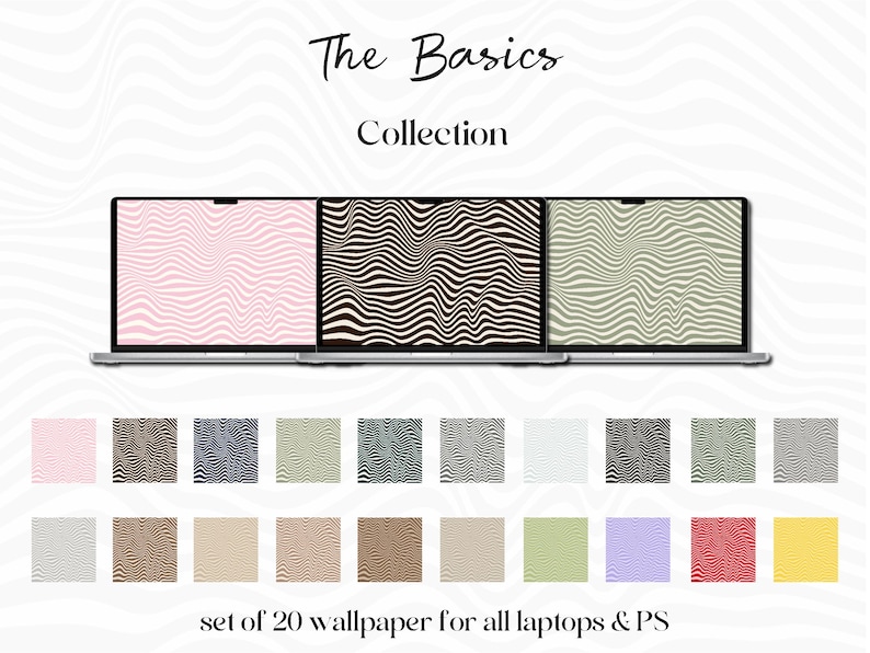 Minimalist Desktop Wallpaper: Neutral Wave Pattern (digital Pattern) - Etsy