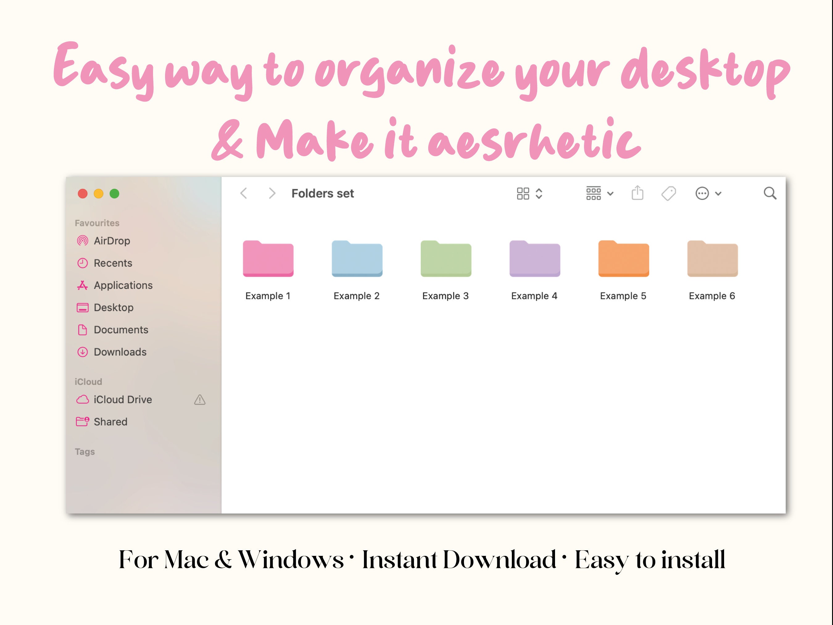 Desktop Folder Icons | Aesthetic Folder Icons | Folder Icons for Mac ...