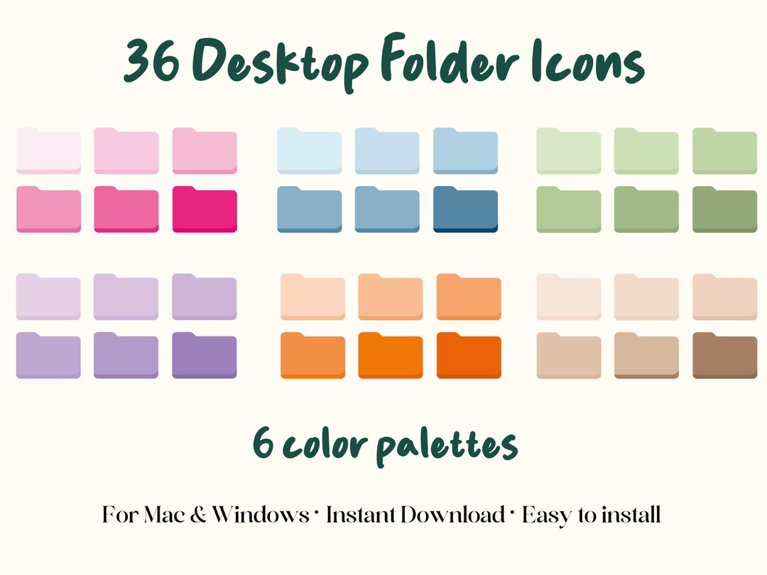 Desktop Folder Icons | Aesthetic Folder Icons | Folder Icons for Mac ...