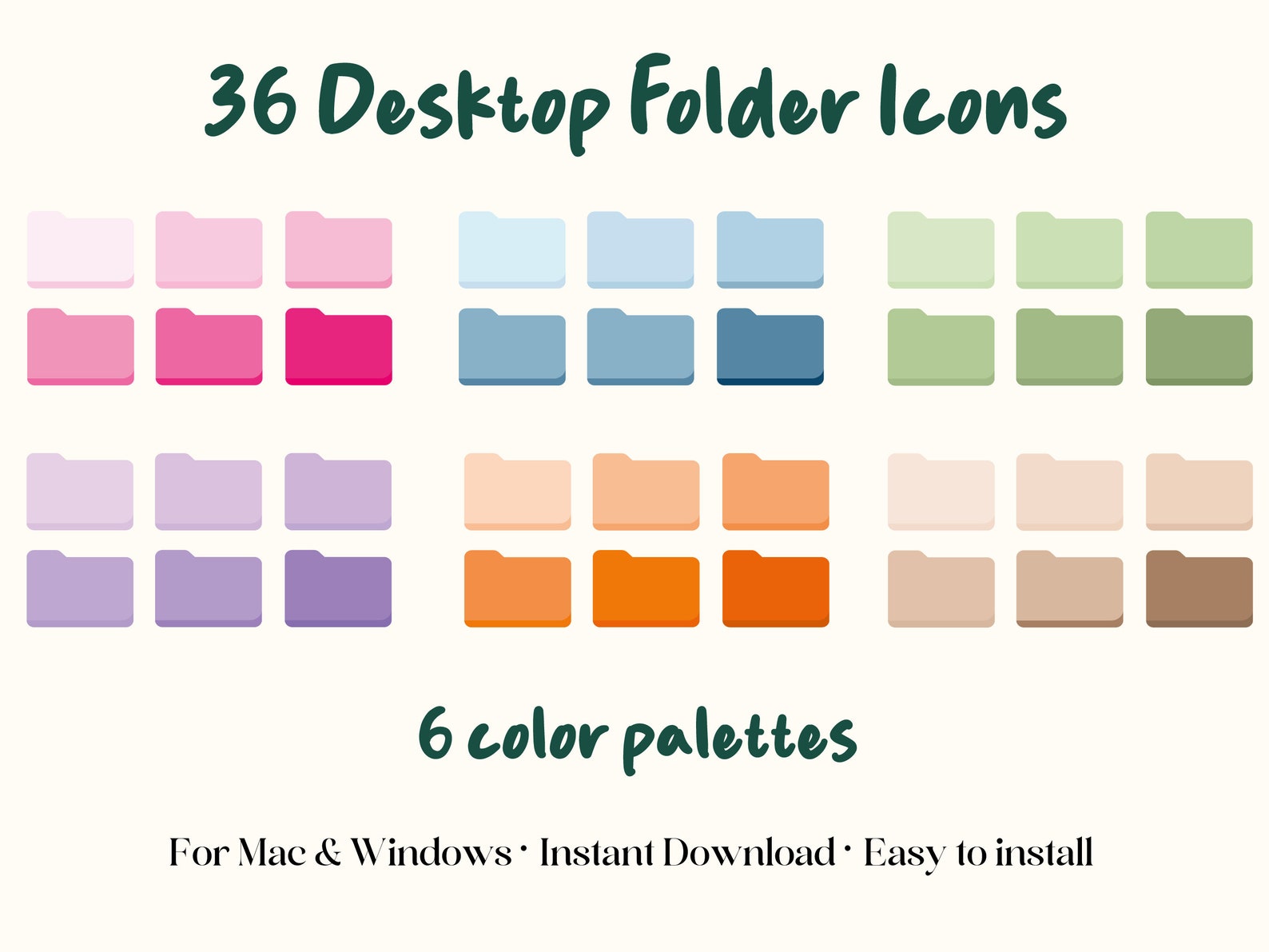 Desktop Folder Icons | Aesthetic Folder Icons | Folder Icons for Mac ...