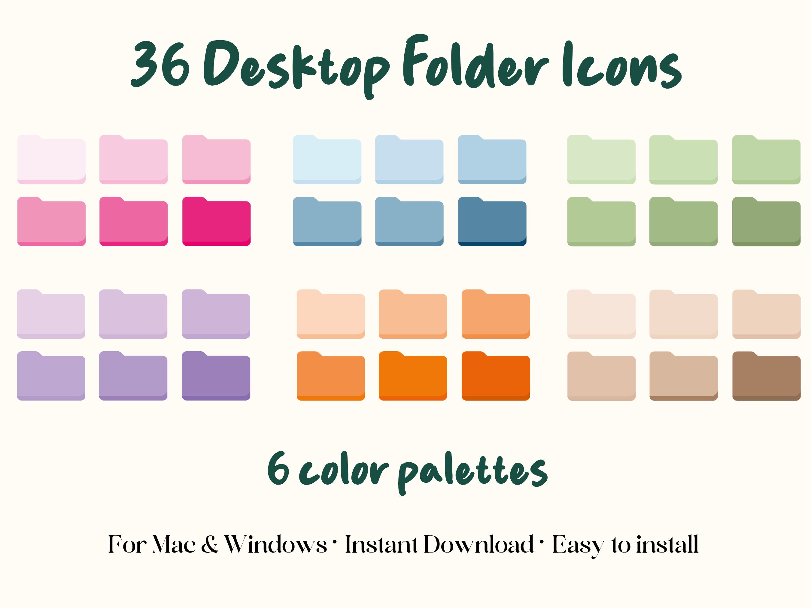 Desktop Folder Icons | Aesthetic Folder Icons | Folder Icons for Mac ...