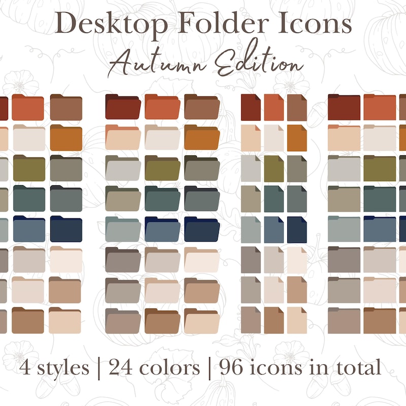 Brown Folders and Icons - Etsy