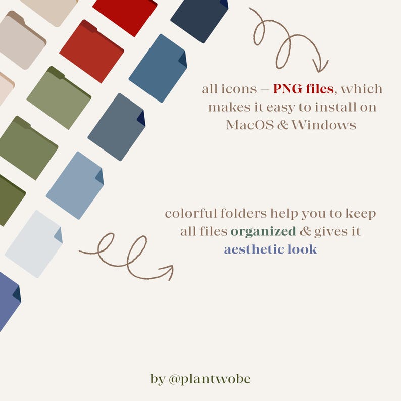 Christmas Folder Icons: Desktop Organizer, Mac & Windows (digital ...