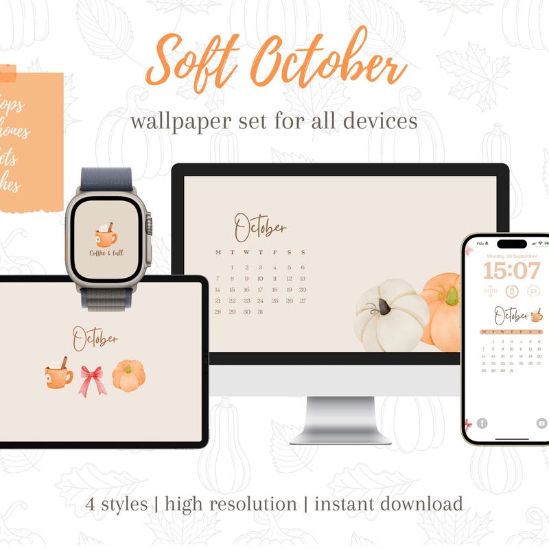 Everygirl Tech Backgrounds October 2025 Wallpaper - Etsy Canada