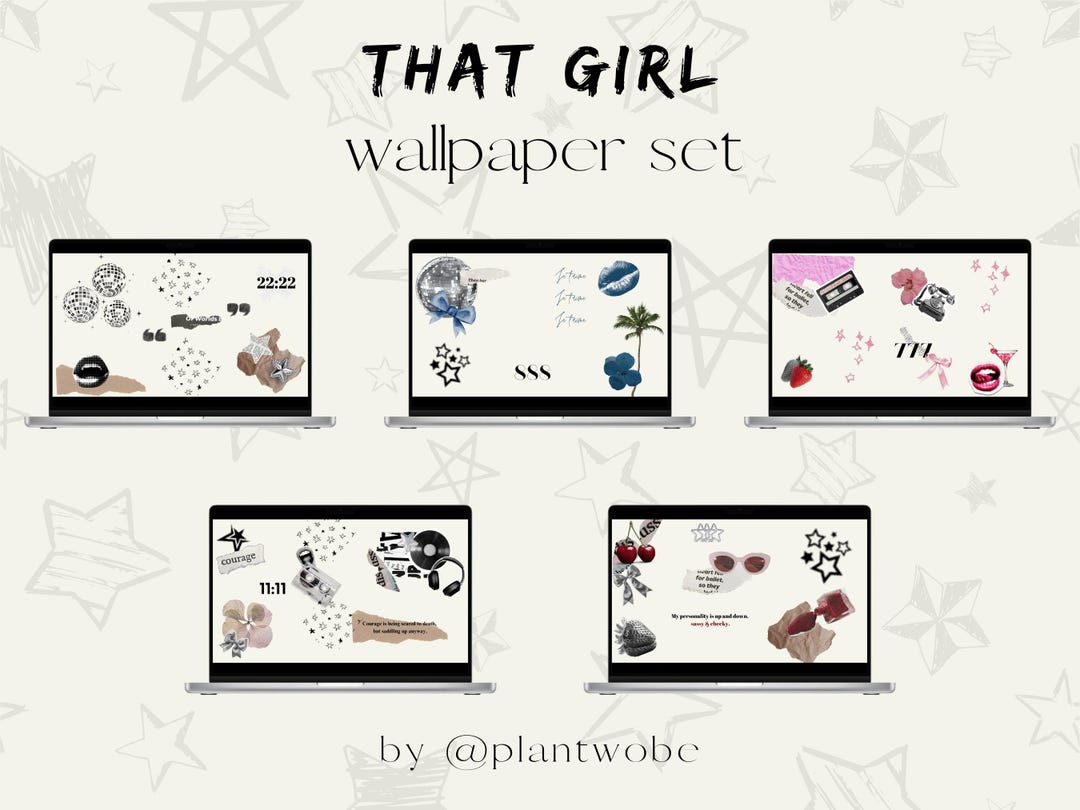 That Girl Desktop Wallpaper Set (7 PNG - Etsy