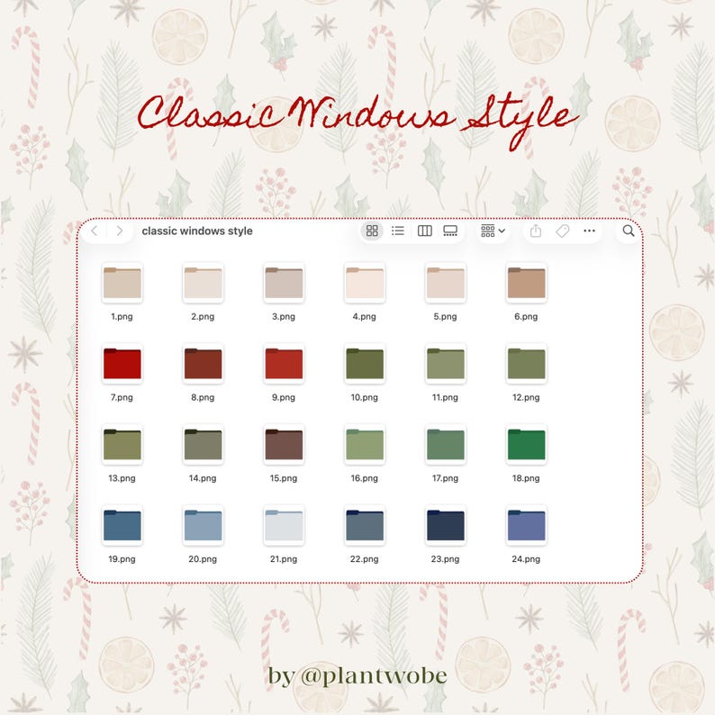 Christmas Desktop Folder Icons: Aesthetic MacBook & Windows (digital ...
