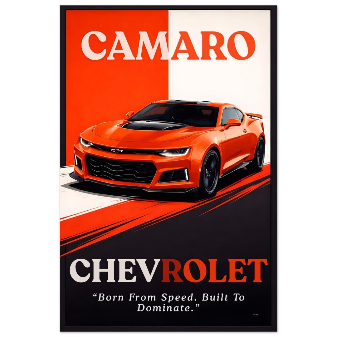 Chevrolet Camaro Modern Muscle Car Poster American Performance Sports ...